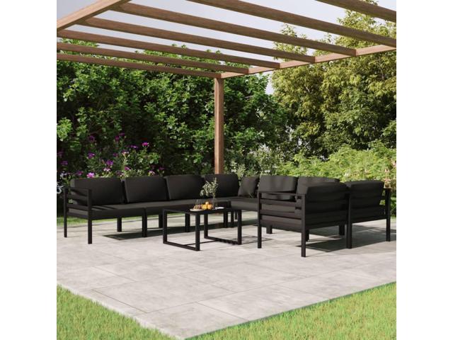 Click here for vidaXL Patio Lounge Set 9 Piece with Cushions Alum... prices