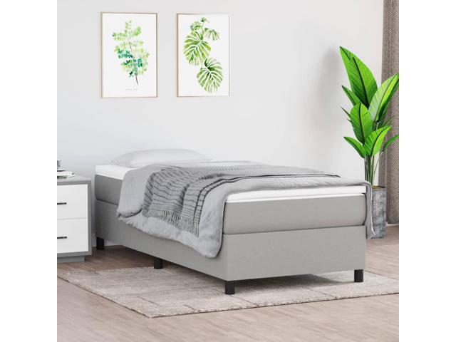 Click here for vidaXL Bed Frame Light Grey Polyester  Plywood  En... prices