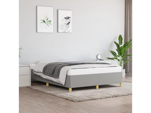 Click here for vidaXL Bed Frame Upholstered Platform Bed Light Gr... prices