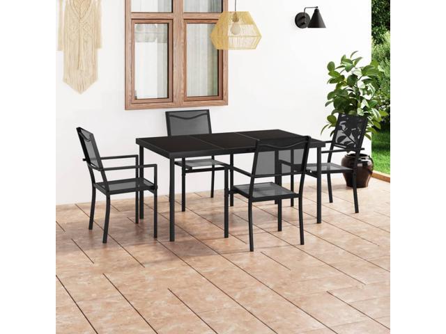 Click here for vidaXL Patio Dining Set 5 Piece Steel Garden Outdo... prices