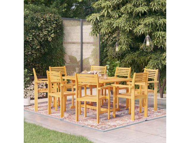 Click here for vidaXL Solid Teak Wood Patio Dining Set 9 Piece Ou... prices