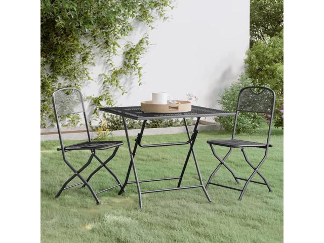 Click here for vidaXL Patio Dining Set 3 Piece Expanded Metal Mes... prices