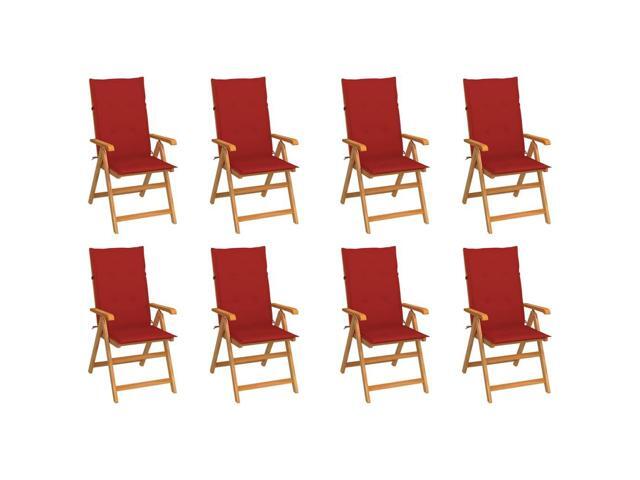 Click here for vidaXL 8x Solid Teak Wood Reclining Patio Chairs w... prices