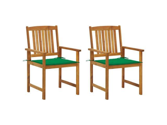Click here for vidaXL 2x Solid Acacia Wood Patio Chairs with Cush... prices