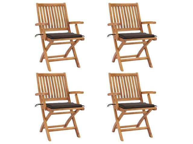 Click here for vidaXL 4x Solid Teak Wood Folding Patio Chairs wit... prices