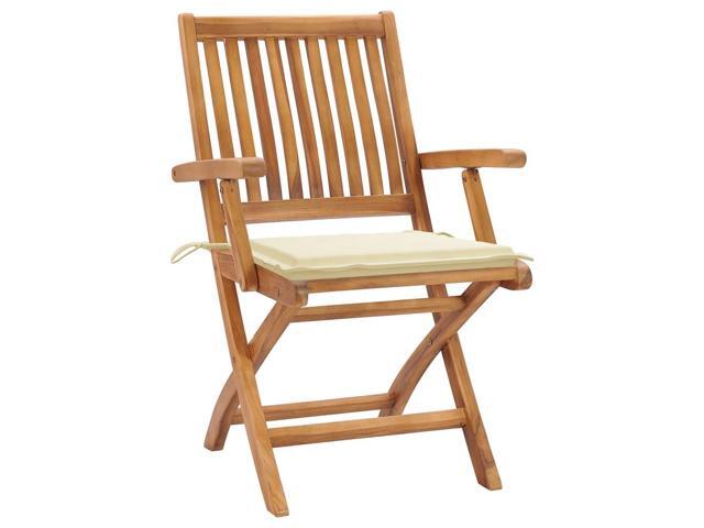 Click here for vidaxL 4x Solid Teak Wood Folding Patio Chairs wit... prices