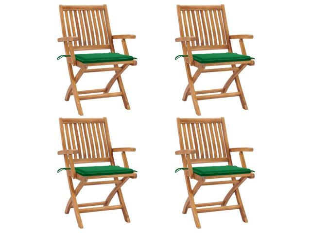Click here for vidaxL 4x Solid Teak Wood Folding Patio Chairs wit... prices