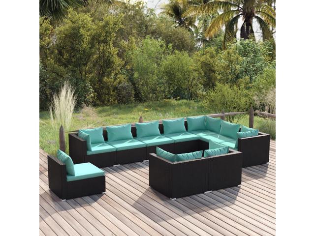 Click here for vidaXL Patio Lounge Set 10 Piece with Cushions Pol... prices