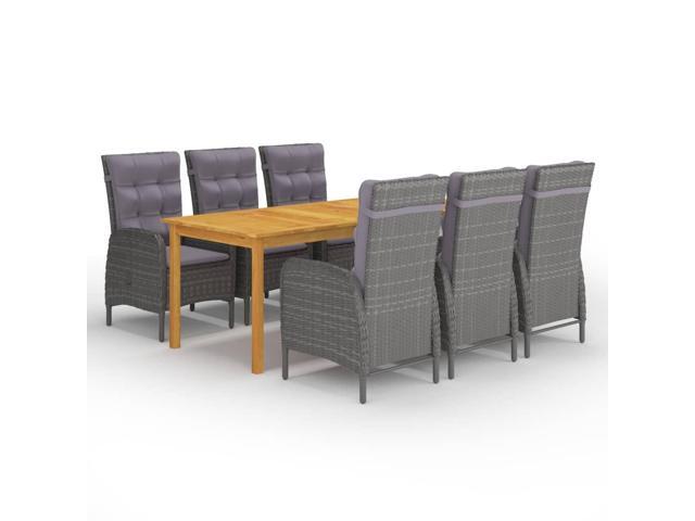 Click here for vidaXL Patio Dining Set 7 Piece Gray Garden Outdoo... prices