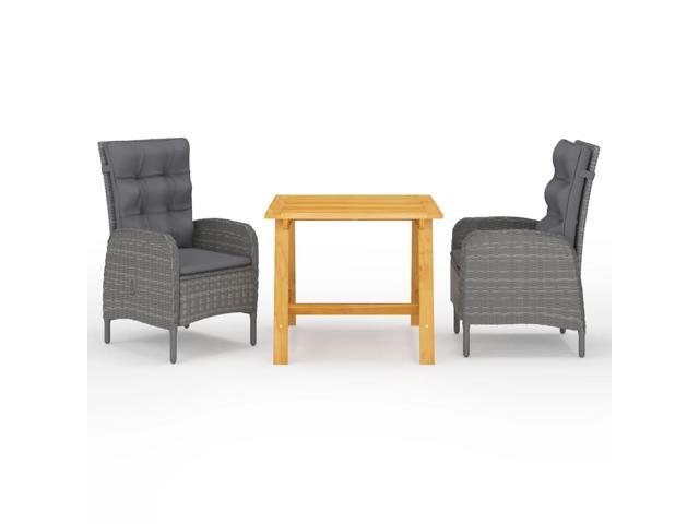 Click here for vidaXL Patio Dining Set 3 Piece Gray Garden Outdoo... prices