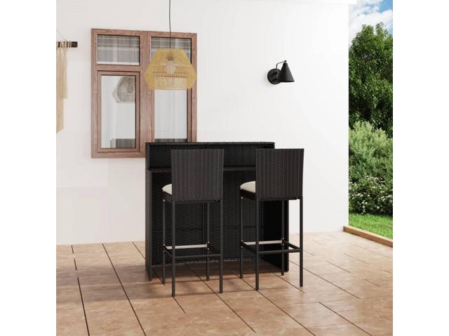 Click here for vidaXL Patio Bar Set 3 Piece Bar Table and Stools... prices