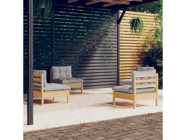 Click here for vidaXL Solid Pinewood Patio Lounge Set 4 Piece wit... prices