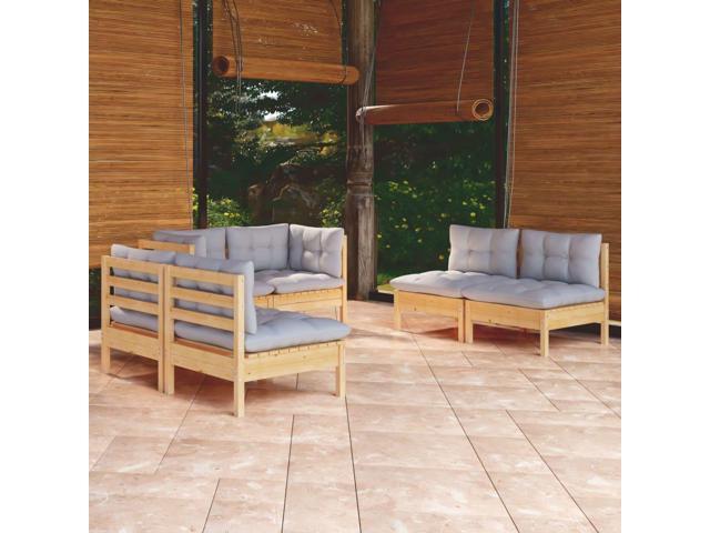 Click here for vidaXL Solid Pinewood Patio Lounge Set 6 Piece wit... prices