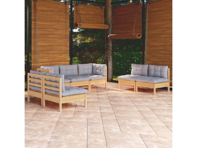 Click here for vidaXL Solid Pinewood Patio Lounge Set 7 Piece wit... prices
