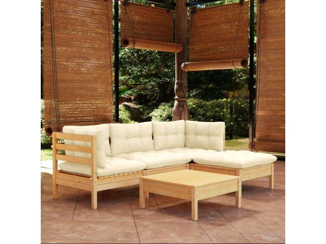 Click here for vidaXL Solid Pinewood Patio Lounge Set 5 Piece wit... prices