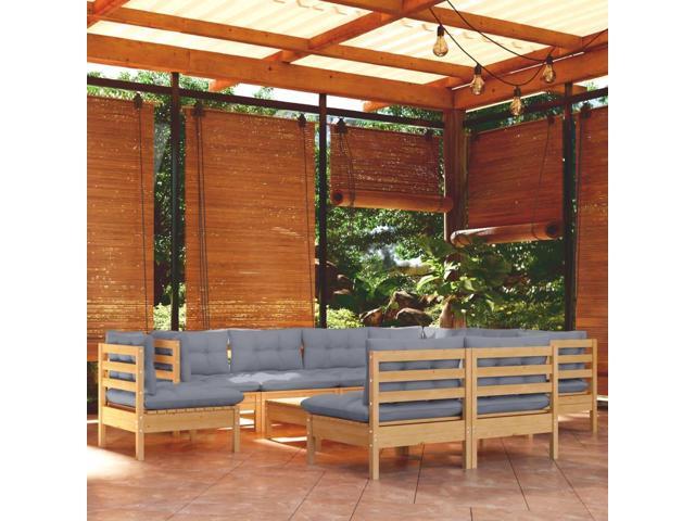 Click here for vidaXL Solid Pinewood Patio Lounge Set 10 Piece wi... prices