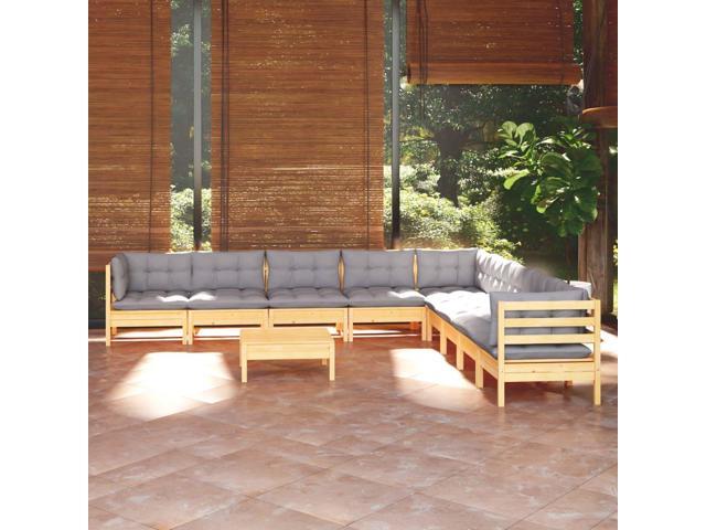 Click here for vidaXL Solid Pinewood Patio Lounge Set 10 Piece wi... prices