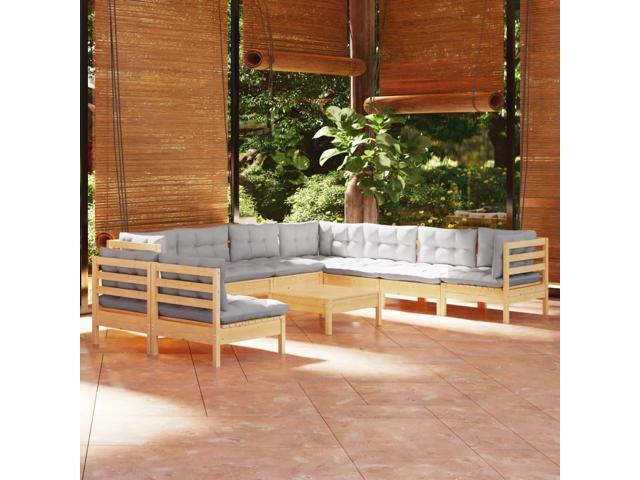 Click here for vidaXL Solid Pinewood Patio Lounge Set 10 Piece wi... prices