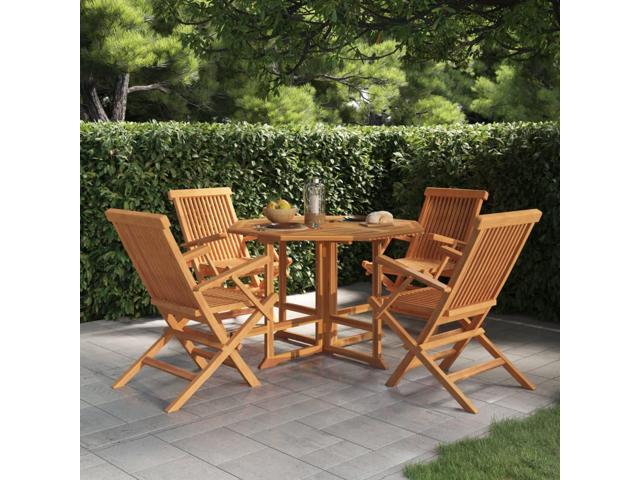 Click here for vidaXL Folding Patio Dining Set 5 Piece Solid Wood... prices