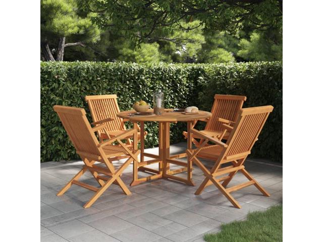 Click here for vidaXL Folding Patio Dining Set 5 Piece Solid Wood... prices