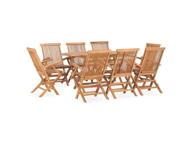 Click here for vidaXL Solid Teak Wood Folding Patio Dining Set 9... prices