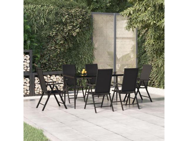 Click here for vidaXL Patio Dining Set 7 Piece Adjustable Reclini... prices