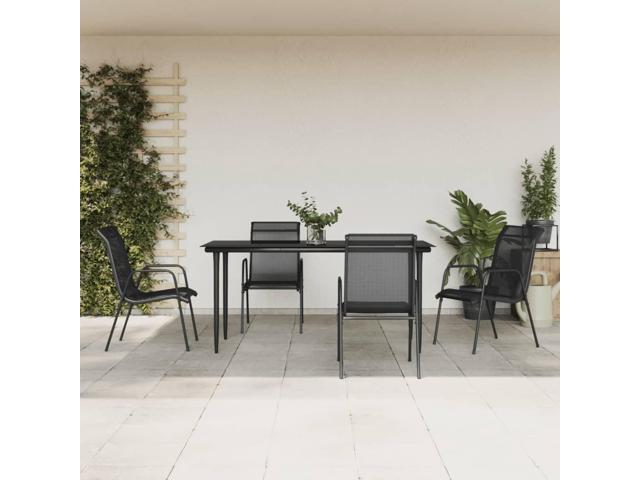 Click here for vidaXL Patio Dining Set 5 Piece Table and Chair Bl... prices