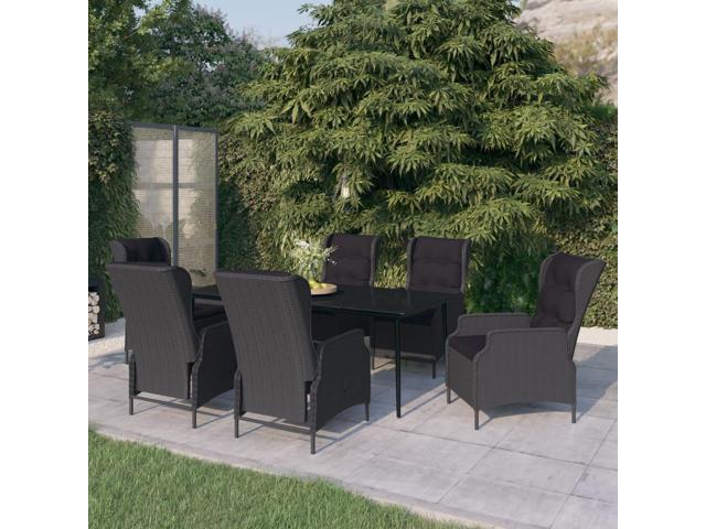 Click here for vidaXL Patio Dining Set 7 Piece Dark Gray Garden O... prices