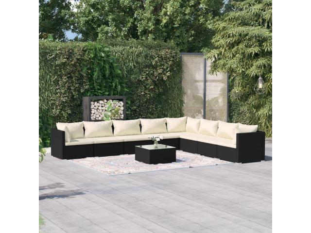Click here for vidaXL Patio Lounge Set 9 Piece with Cushions Poly... prices