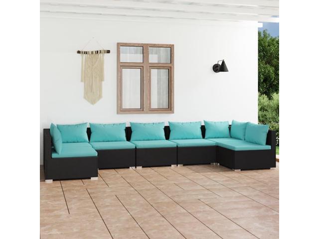 Click here for vidaXL Patio Lounge Set 7 Piece with Cushions Poly... prices