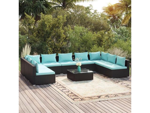 Click here for vidaXL Patio Lounge Set 10 Piece with Cushions Pol... prices