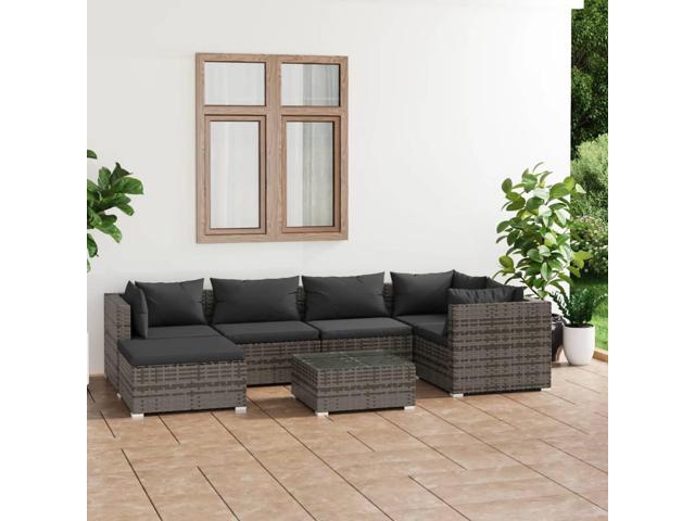 Click here for vidaXL Patio Lounge Set 7 Piece with Cushions Poly... prices