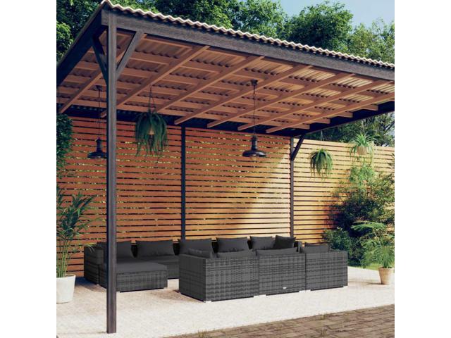 Click here for vidaXL Patio Lounge Set 10 Piece with Cushions Gra... prices