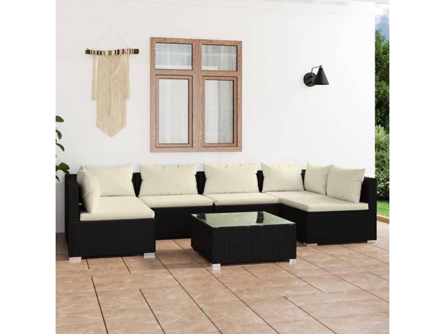 Click here for vidaXL Patio Lounge Set 7 Piece with Cushions Poly... prices