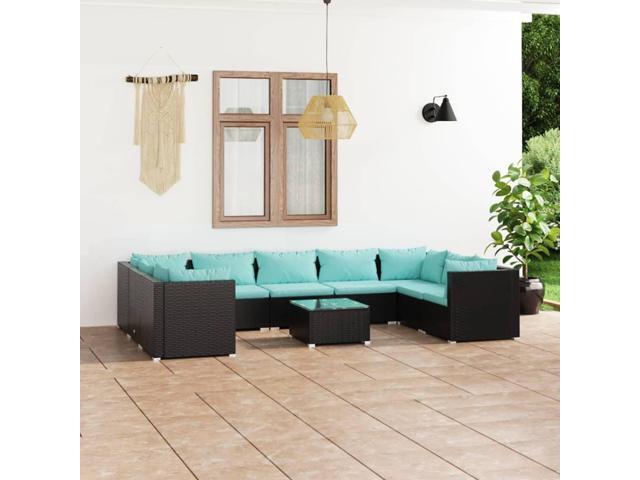 Click here for vidaXL Patio Lounge Set 10 Piece with Cushions Pol... prices