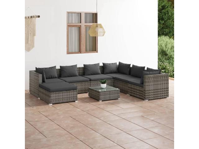 Click here for vidaXL Patio Lounge Set 8 Piece with Cushions Poly... prices