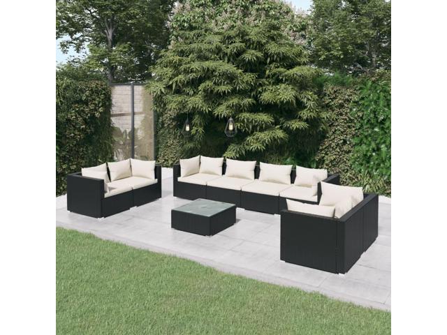 Click here for vidaXL Patio Lounge Set 9 Piece with Cushions Poly... prices