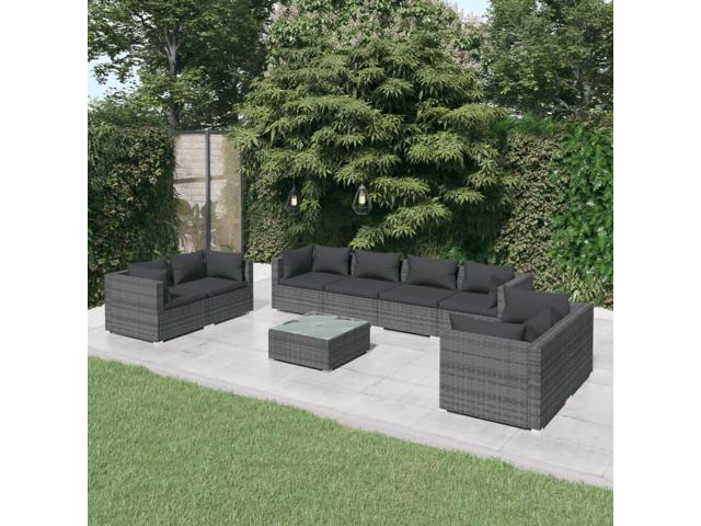 Click here for vidaXL Patio Lounge Set 9 Piece with Cushions Poly... prices