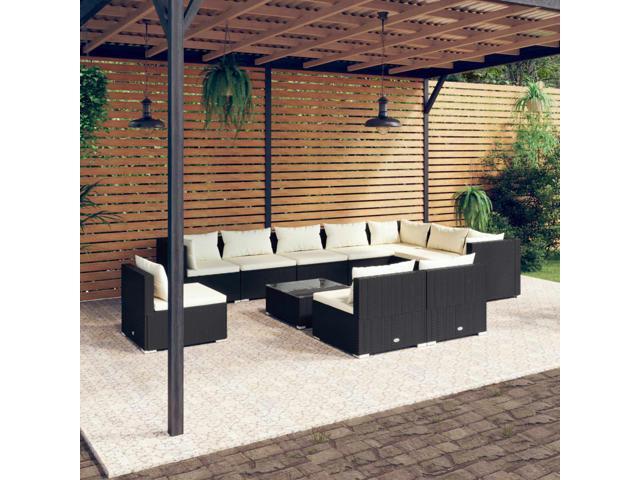 Click here for vidaXL Patio Lounge Set 11 Piece with Cushions Pol... prices