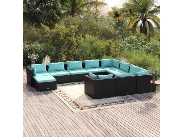 Click here for vidaXL Patio Lounge Set 11 Piece with Cushions Pol... prices