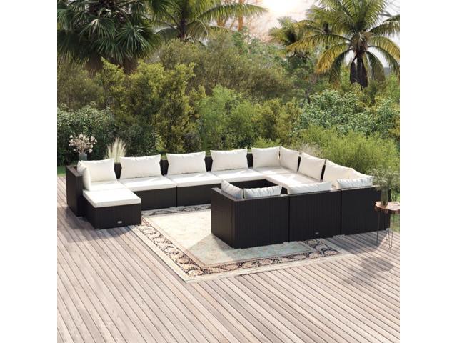 Click here for vidaXL Patio Lounge Set 11 Piece with Cushions Pol... prices