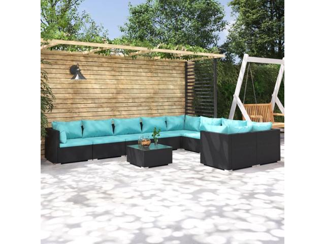 Click here for vidaXL Patio Lounge Set 10 Piece with Cushions Pol... prices