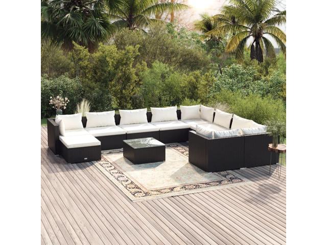 Click here for vidaXL Patio Lounge Set 11 Piece with Cushions Pol... prices