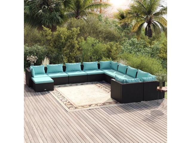 Click here for vidaXL Patio Lounge Set 11 Piece with Cushions Pol... prices