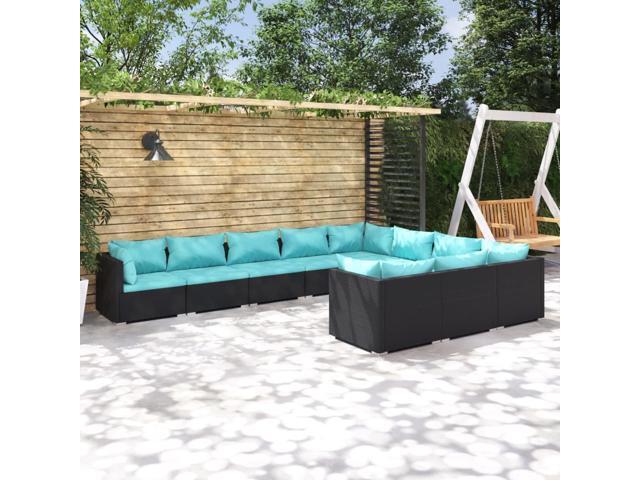 Click here for vidaXL Patio Lounge Set 10 Piece with Cushions Pol... prices