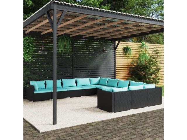 Click here for vidaXL Patio Lounge Set 11 Piece with Cushions Pol... prices