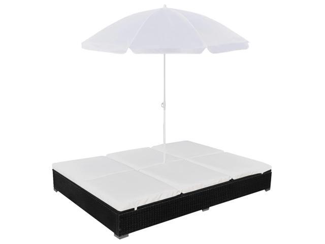 Click here for vidaXL Patio Lounge Bed Sun Lounger Chair with Umb... prices