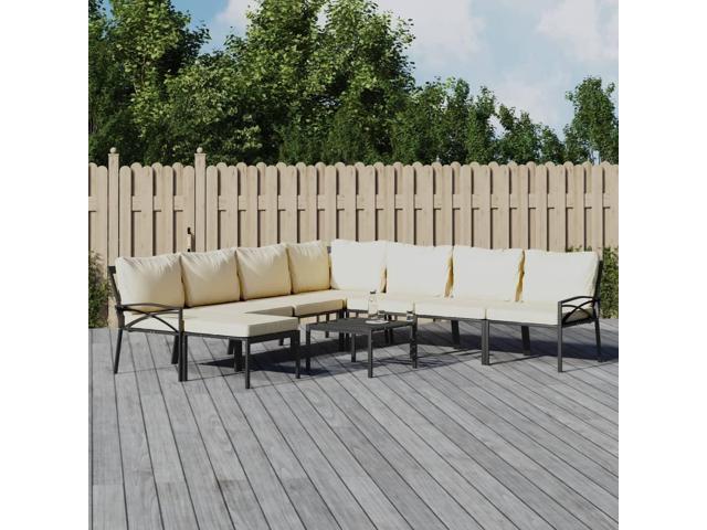 Click here for vidaXL Patio Furniture Set 9 Piece Sectional Sofa... prices