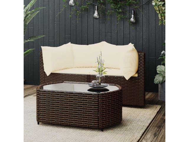 Click here for vidaXL Patio Furniture Set 3 Piece Loveseat with C... prices