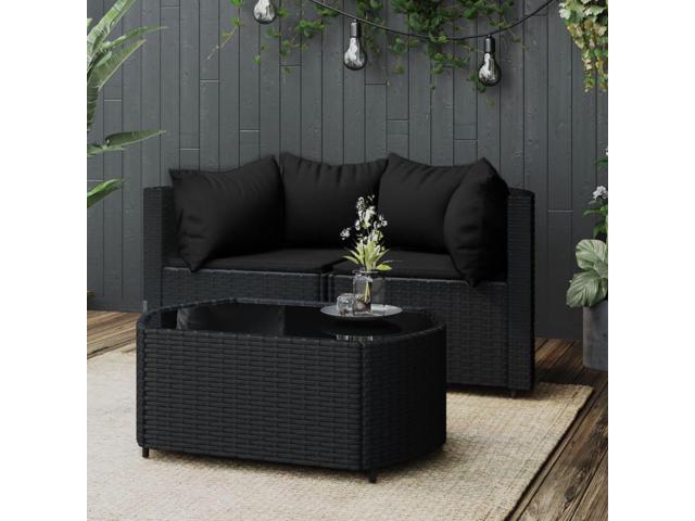 Click here for vidaXL Patio Furniture Set 3 Piece Loveseat with C... prices